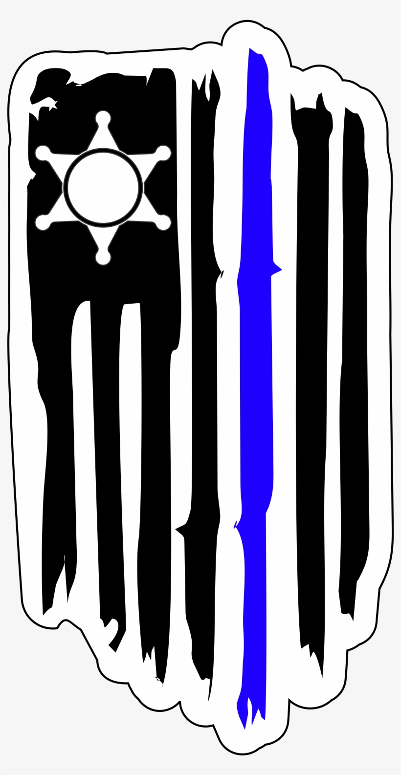 Distressed Usa Flag W/ Sheriff Star Thin Blue Line - Police Transparent ...