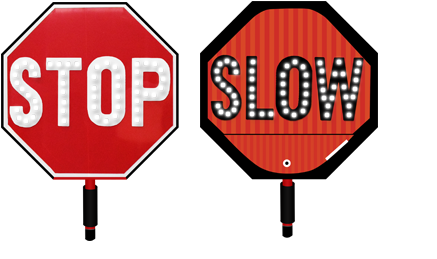 Download Handheld Flashing Stop/slow Sign - Stop Sign - HD Transparent ...