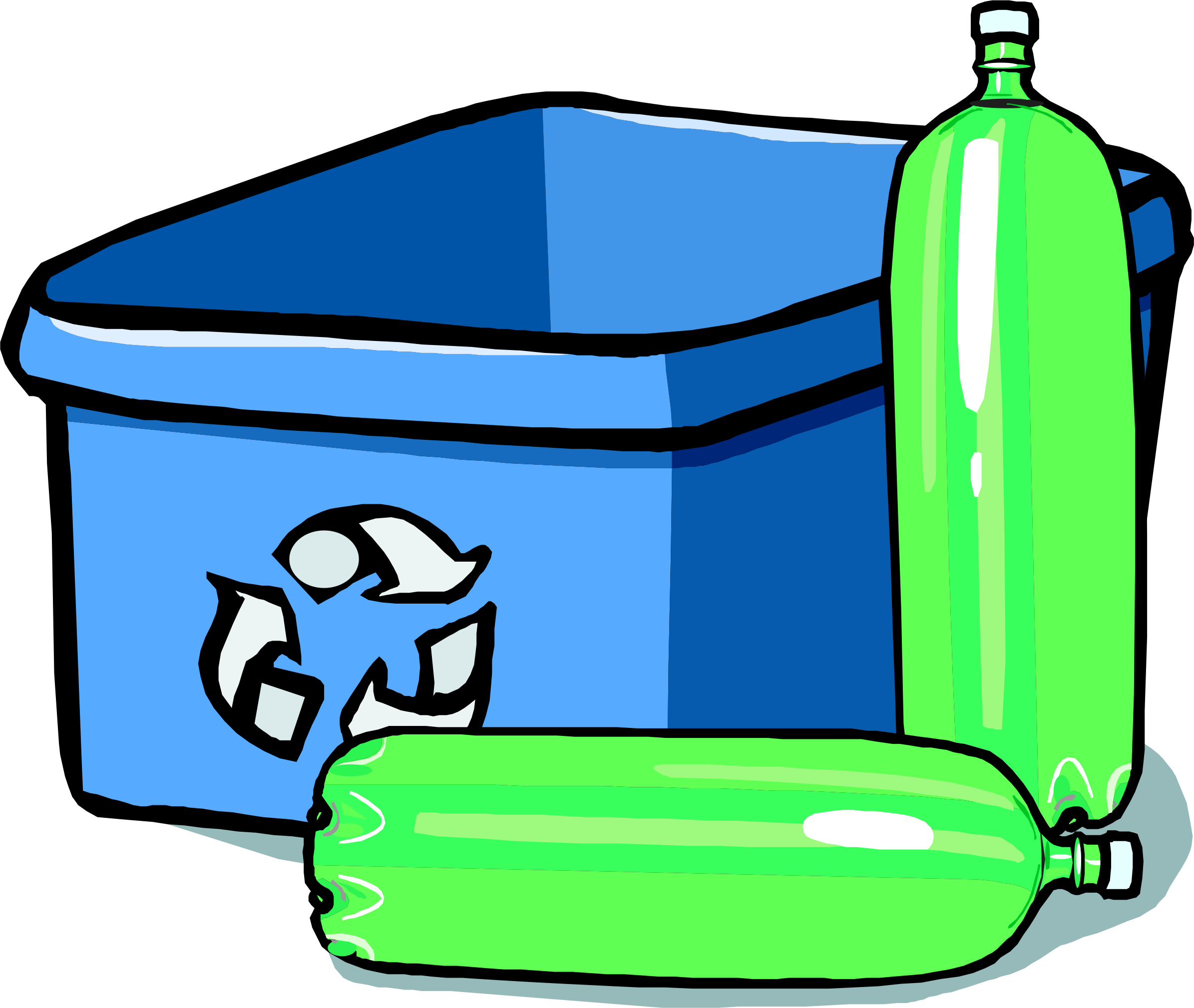 Download Free Vector Recycling Bin And Bottles Clip Art - Cartoon ...