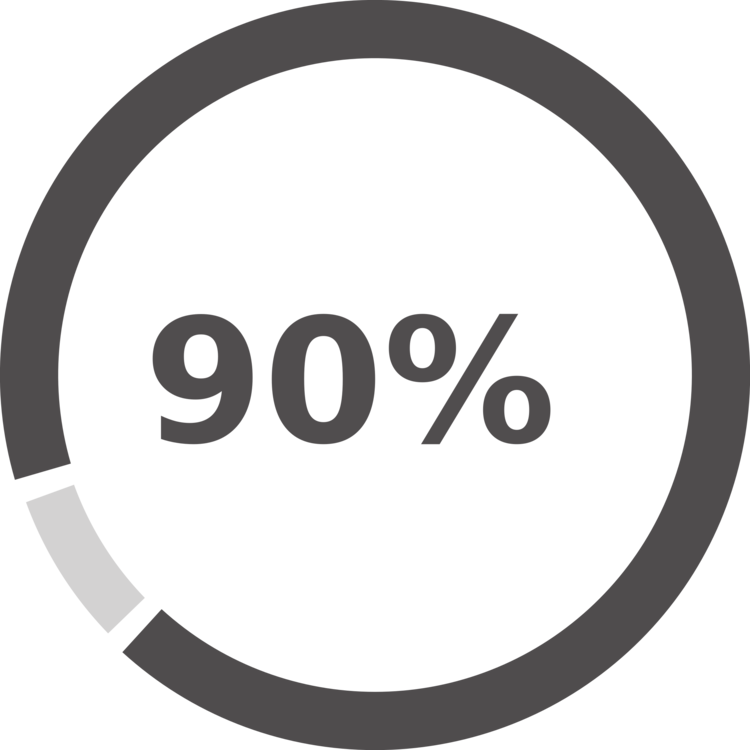 Download HD Pie Chart Number Percentage Circle - 90 Percent Pie Chart ...