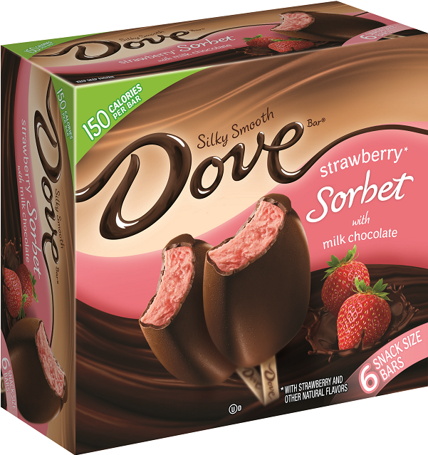 Download HD Dove Bars, Raspberry Sorbet, With Chocolate, Snack ...
