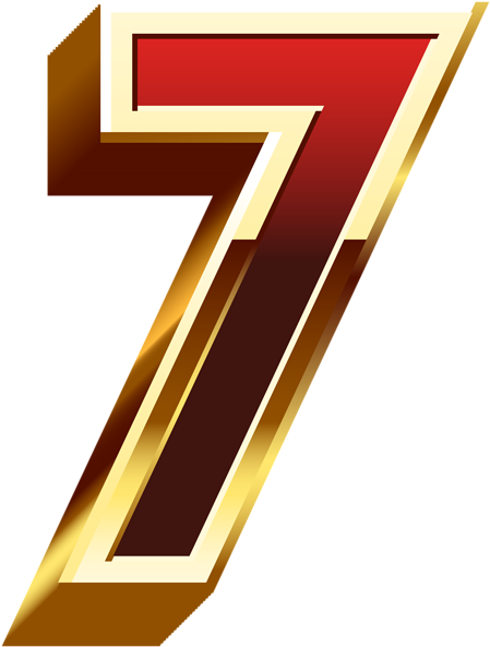Download Seven Gold Red Number Png Clip Art - Clip Art - HD Transparent ...