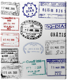 Download Vector Passport Stamps From The Americas Canvas Print - Stamps ...