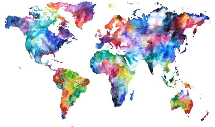 Download HD Abstract World Map Png Free Download - Colorful World Map ...