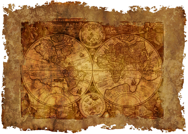 Download Map Of The World Old Historically Parchmen - Maps With Here Be ...