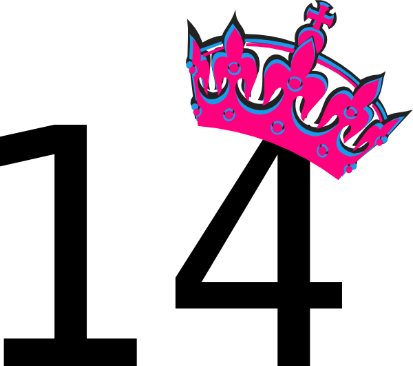 Download Pink Tilted Tiara And Number 14 Svg Clip Arts 600 X - HD ...
