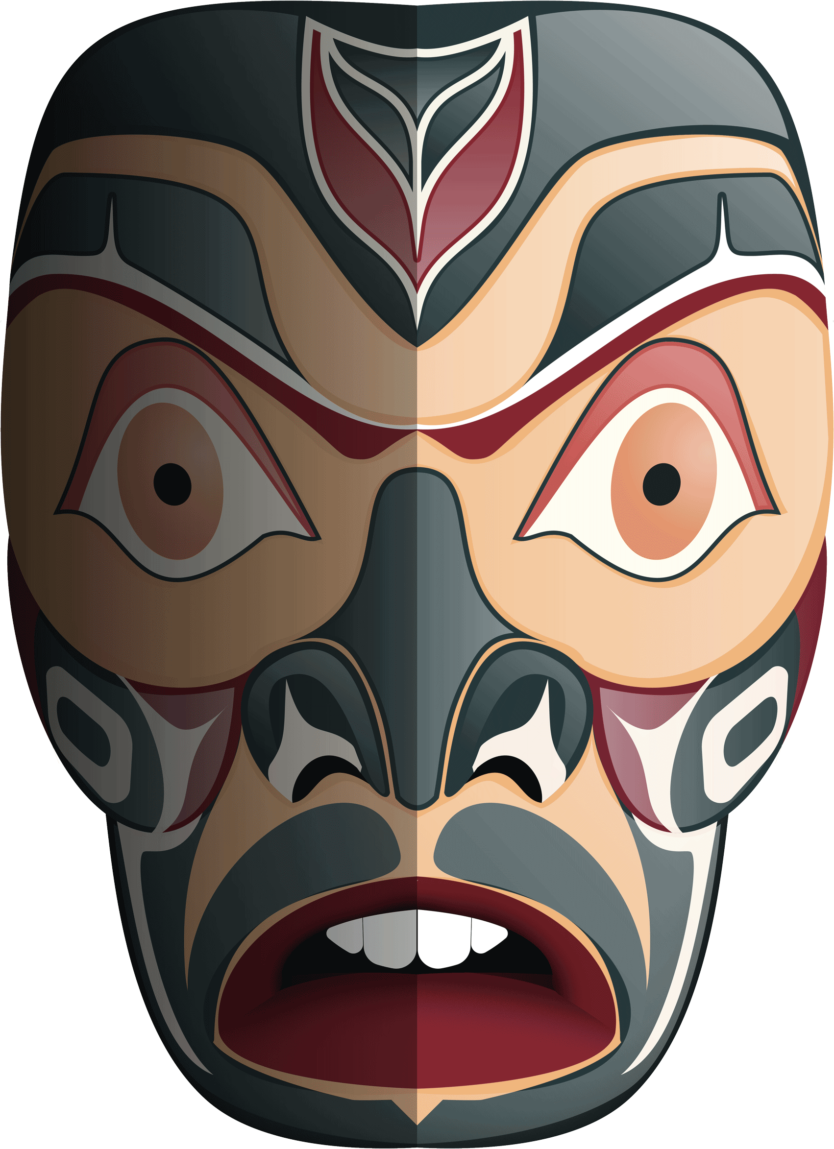 Download HD Vector Mask Tribal - Tribal Mask Transparent PNG Image ...