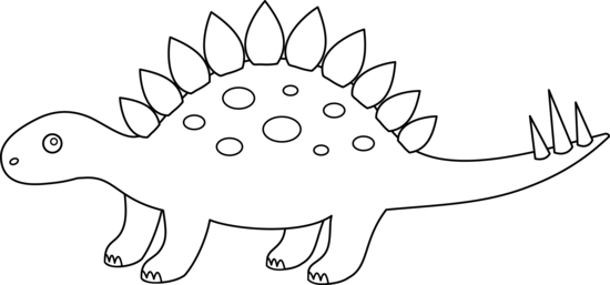 Download HD Cute Dinosaur Clipart Black And White - Stegosaurus Clip ...