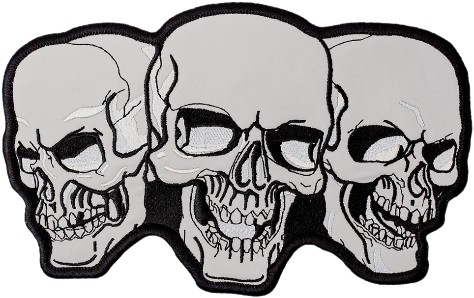 Download Reflective Three Skull - Hot Leathers Three Skulls Hook And ...