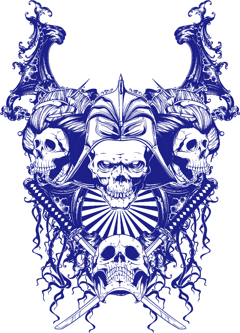 Download HD Skull Punk Rock - Skull Samurai Png Transparent PNG Image ...