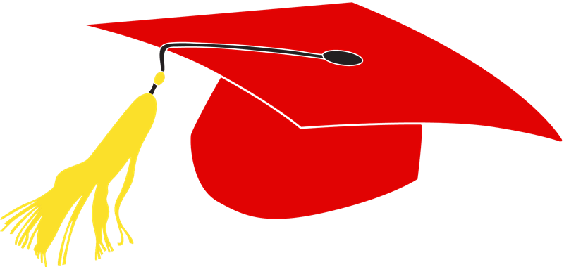 Download HD Red Graduation Cap Clipart - Graduation Cap White Vector ...