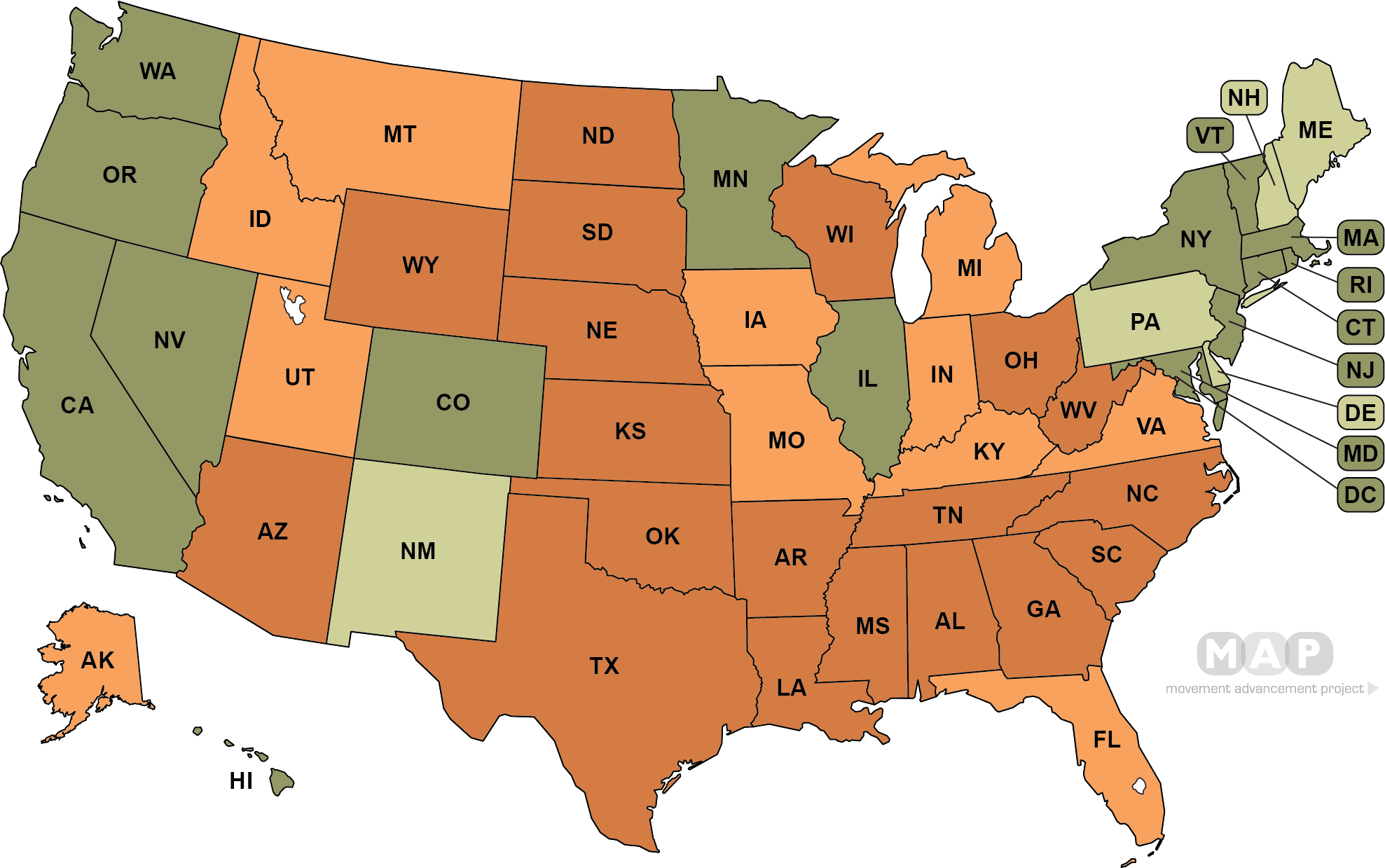 Download United States Map - Gender Identity Policy Map - HD ...