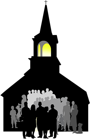 Church People Silhouette