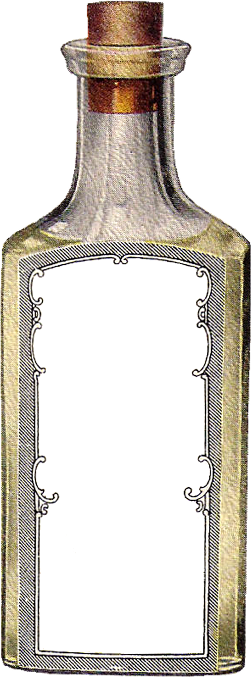 Download Digital Blank Label Downloads ,png - Glass Bottle Vintage ...