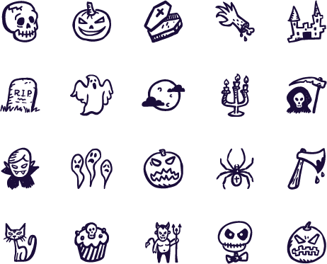 Download HD Spooky Icons - Drawn Halloween Transparent PNG Image ...