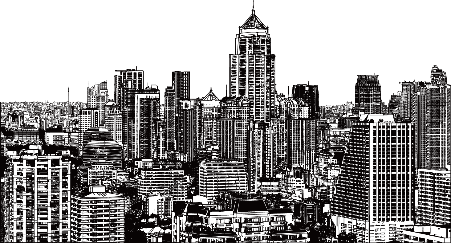 Download HD Vector Transparent Drawing Scenery City - Urban Cityscapes ...