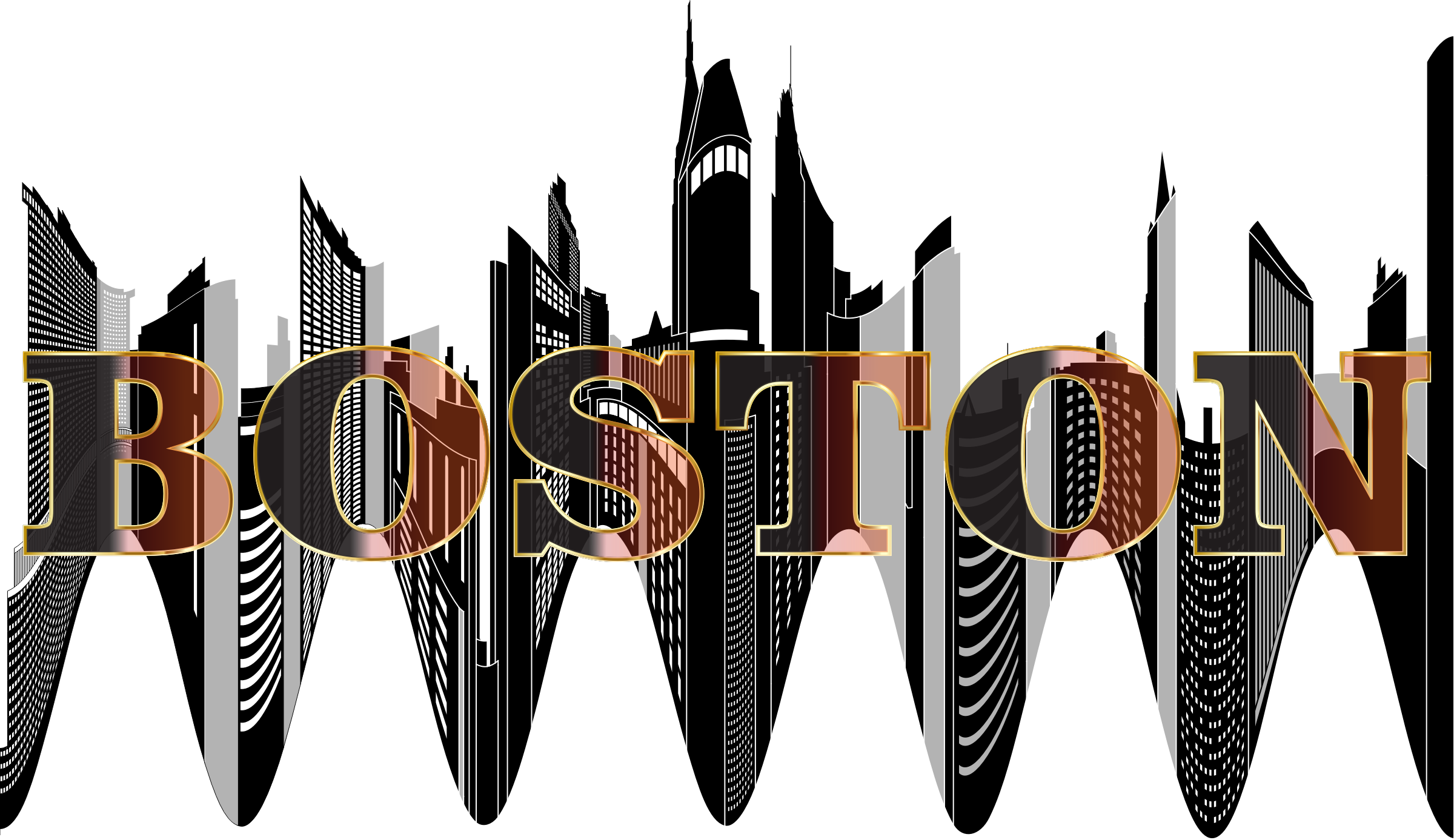 Download This Free Icons Png Design Of Boston Skyline Typography - HD ...