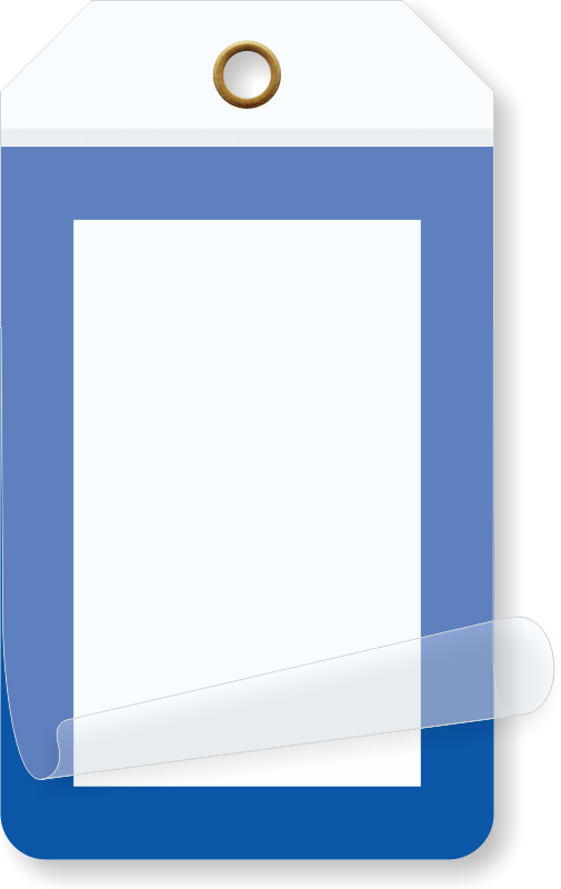 Download HD Blue Border Blank Self-laminating Tag - 25 Red Border Self ...