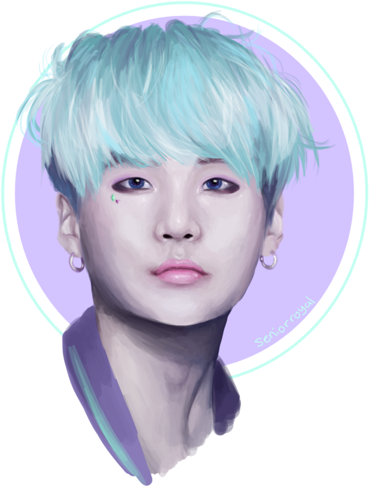 Download HD Drawing Bts Watercolor Vector Free Download - Suga Png ...