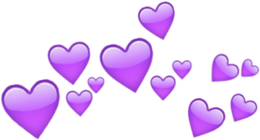 Download HD Heart Hearts Tumblr Purple Emoji Crown - Corona De ...