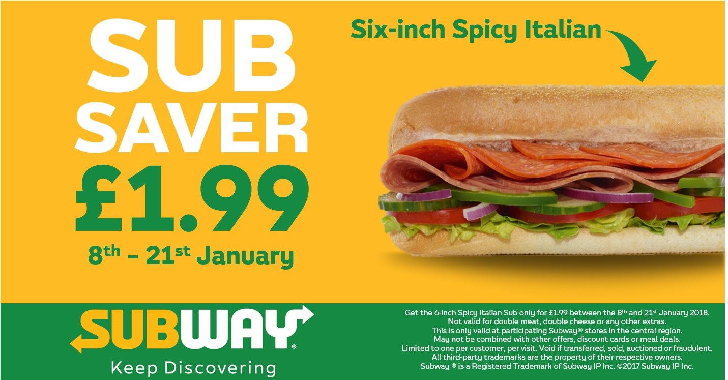 Download HD Take Advantage Of The Sub Saver Available At Subway - Fast ...