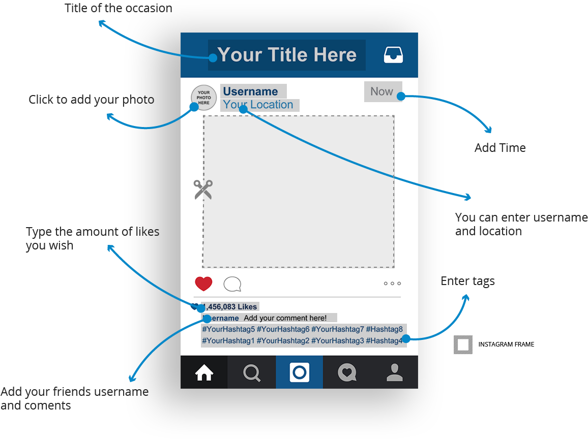 Download 300 Dpi Pdf Instagram Frame Cmyk Print Ready - Printable ...