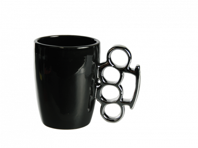 Download HD Black Ceramic Mug Brass Knuckles, About - Knuckle Duster ...