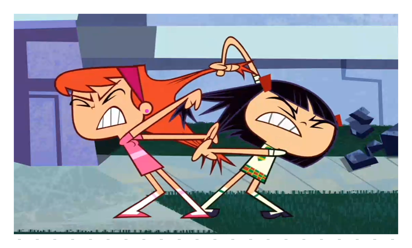 Download Sidekick Hair Pull Fight - Sidekick Vana And Kitty - HD Transparent PNG - NicePNG.com