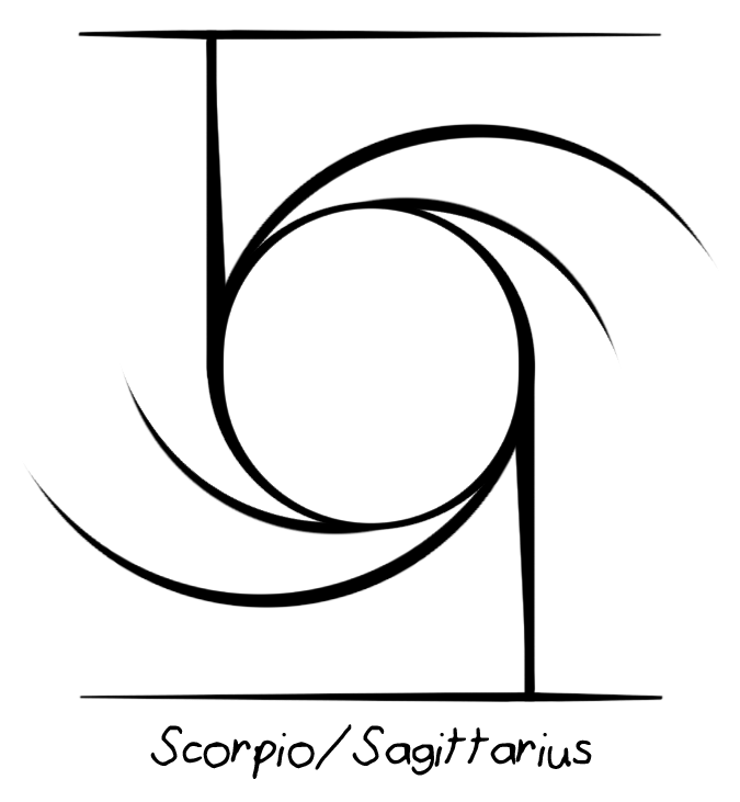 Download “scorpio/sagittarius” Zodiac Sigil - Line Art - HD Transparent ...