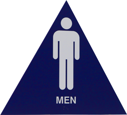 Download HD Ada Grade 2 Braille Male Triangle Restroom Sign - Mens ...