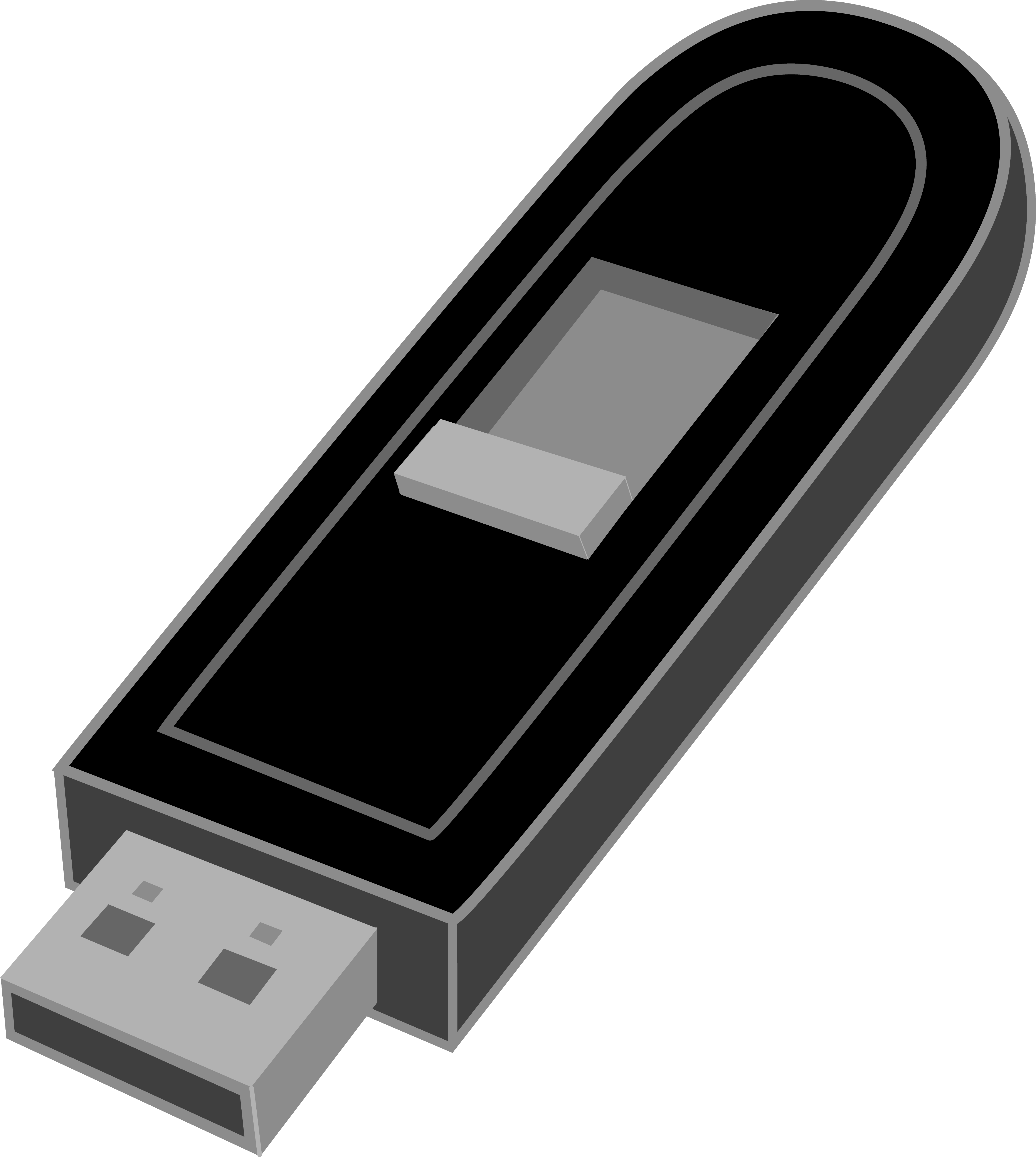 Download HD Black Usb Flash Drive - Flash Drive Black And White ...