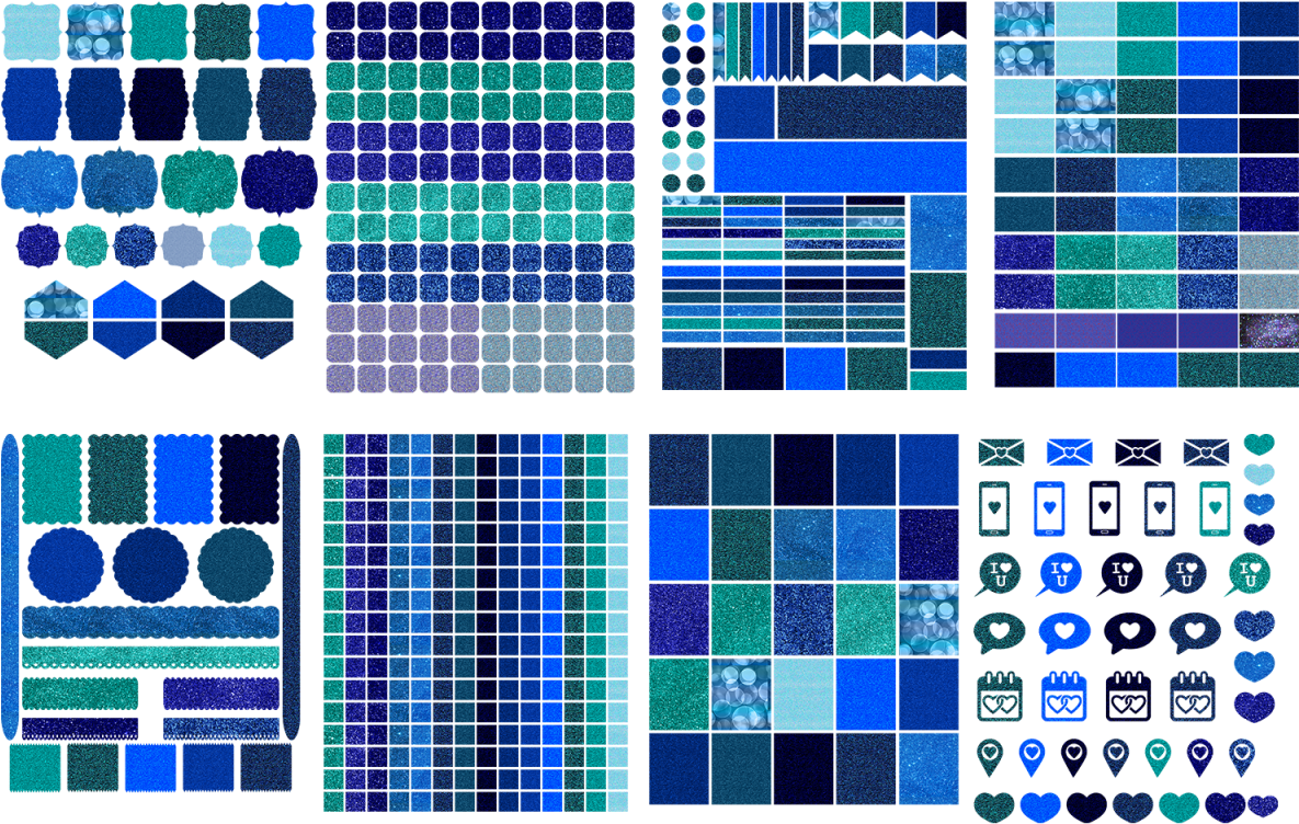 Download HD Glitter Blue Stickers - Circle Transparent PNG Image ...