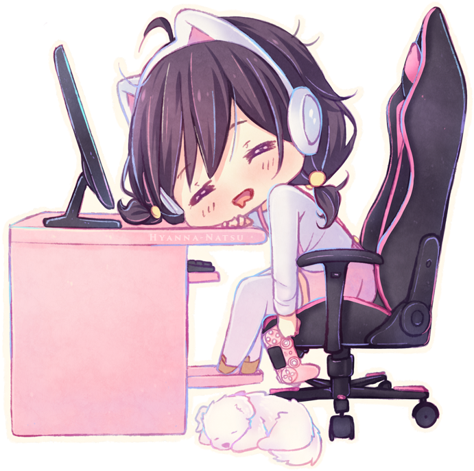 Download HD Photo - Chibi Anime Girl Gaming Transparent PNG Image ...