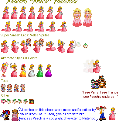 Download Peach Sprite Png Clipart Royalty Free - Super Smash Bros 64 ...