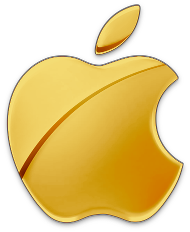 Download HD Apple Logo Icon - Apple Logo Gold Png Transparent PNG Image ...