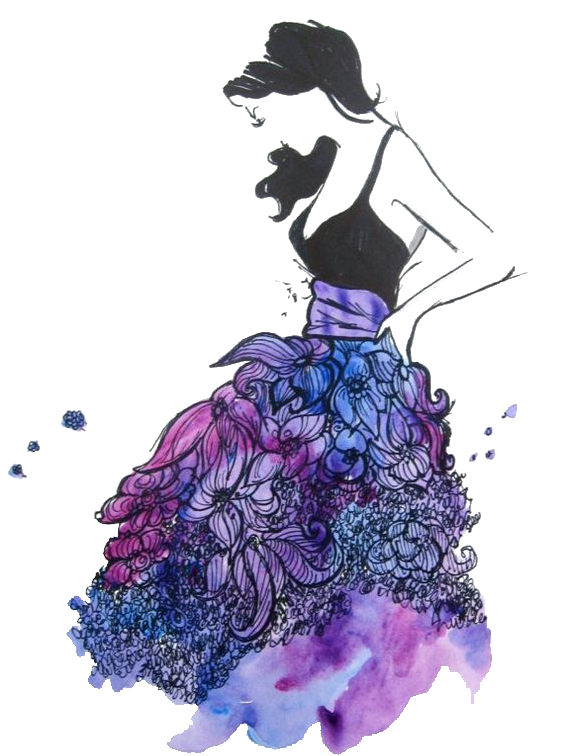 Download Drawing Dress Fashion Illustration Sketch - Girl With Dress ...