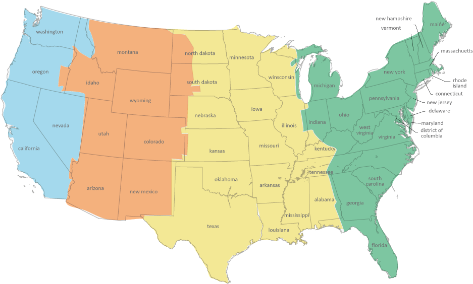Download Map Of Us Time Zones Printable Us Time Zones Map Chicago ...