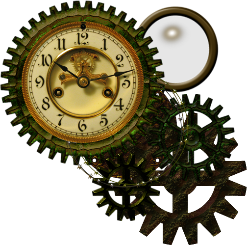 Download Steampunk Clock Png Image Black And White Library - Vintage ...