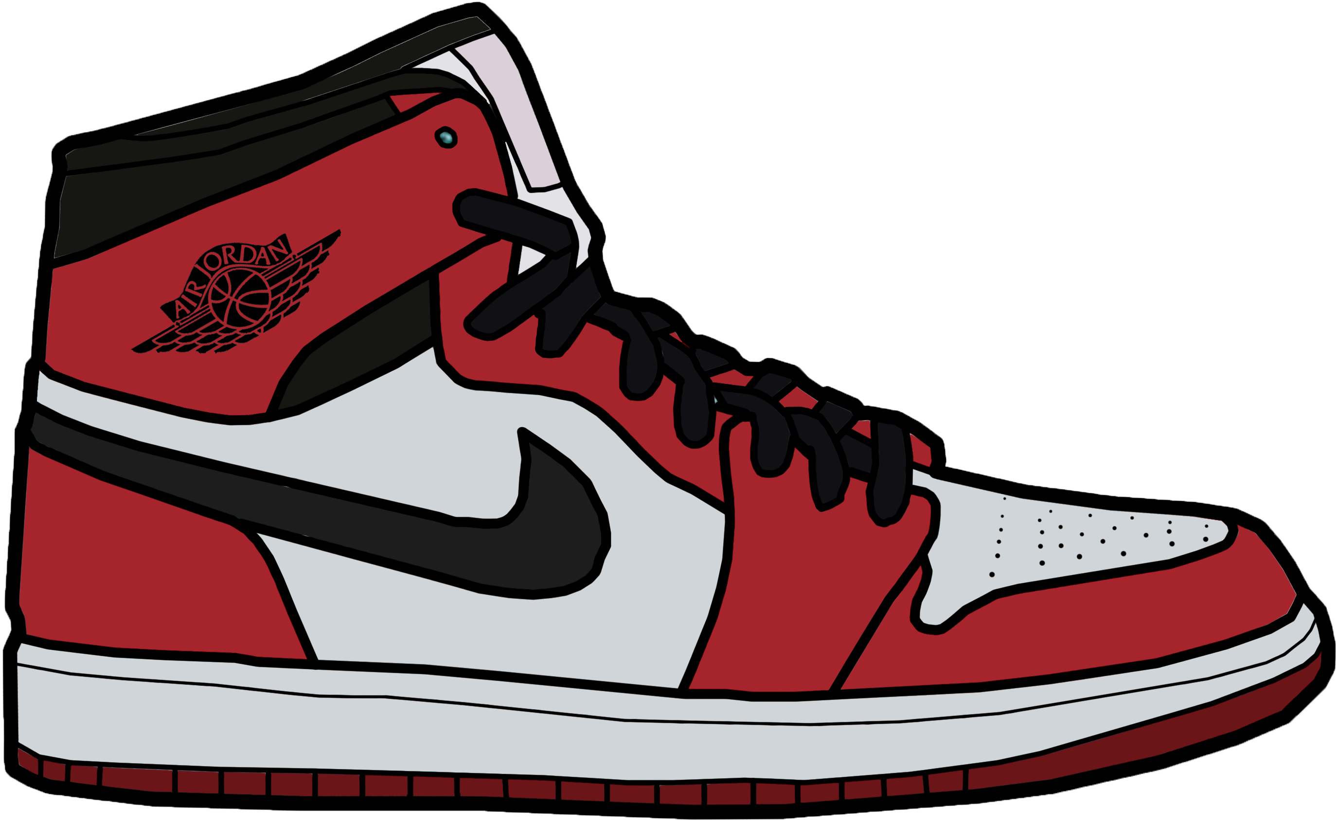 Download HD Vector Air Jordan - Jordan 1 Bred Drawing Transparent PNG ...