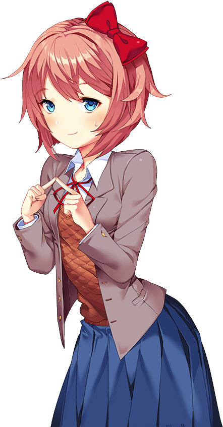 Download HD Edited Mediai - Doki Doki Literature Club Sayori Png Transparent PNG Image - NicePNG.com