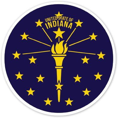 Download Torch And Stars Sticker - Indiana State Flag - HD Transparent ...