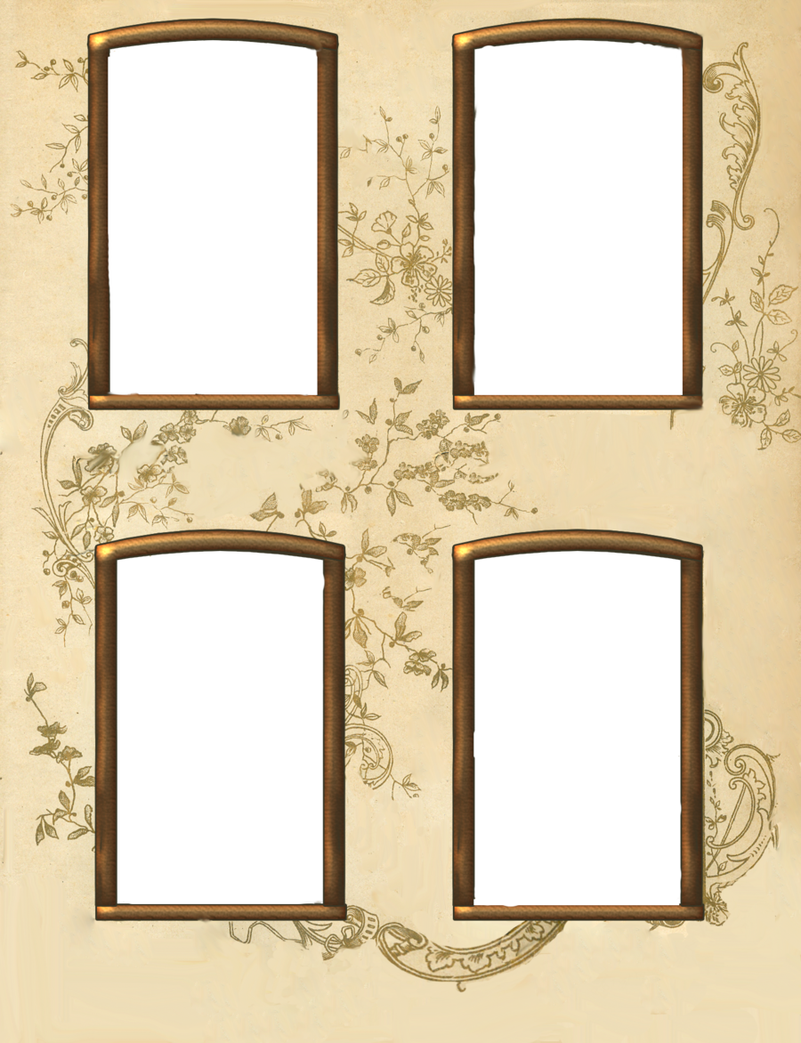 Download HD Vintage 4 Window Frame - 4 Photo Frame Png Transparent PNG ...