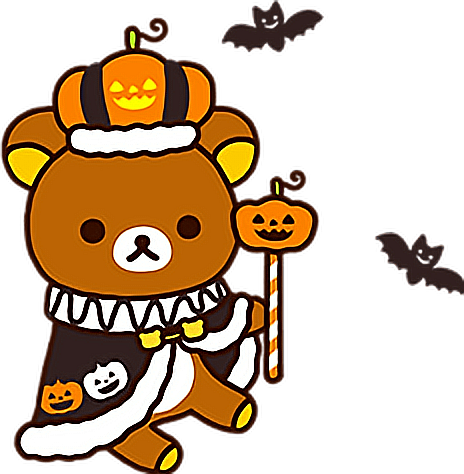 Download HD King Cute Rilakkuma Halloween Pumpkin Bat Colorful ...