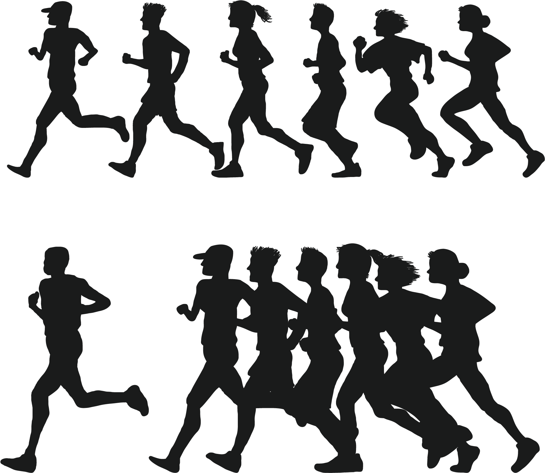 Download Running Silhouette - Running Silhouette Running Figures - HD ...