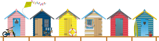 Download Beach Huts Border Window Cling - Beach Hut - HD Transparent ...