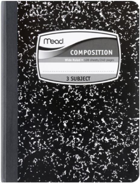 Download Composition Notebook Cover Png - Mead Composition Book, 3 ...