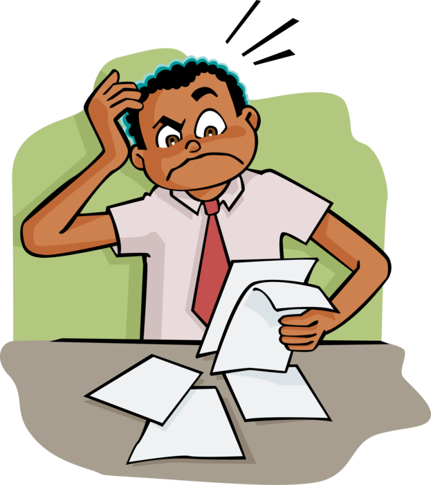Download Vector Illustration Of Office Worker Checking Paperwork ...