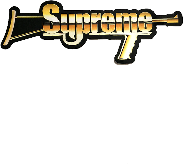 Download HD Home / Stickers / Supreme Gold Gun Sticker - Supreme 17ss ...