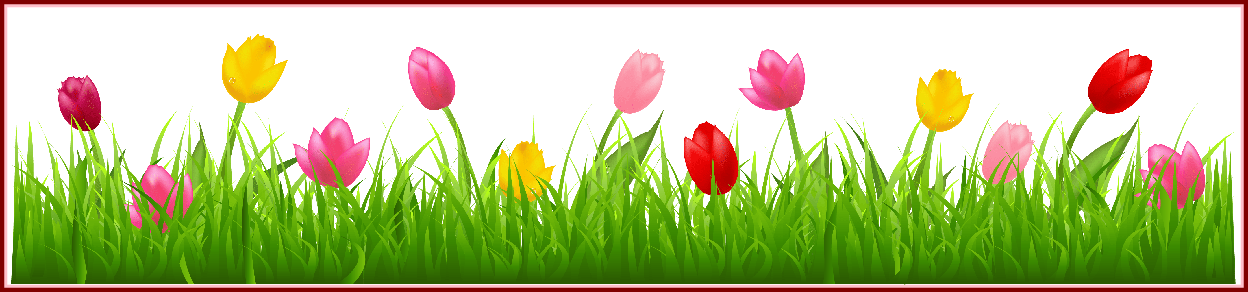 Download Clipart Border Spring - Flowers Grass Clip Art Png - HD ...