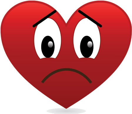 Download Sad Heart Png Image Background - Heart With Sad Face - HD ...
